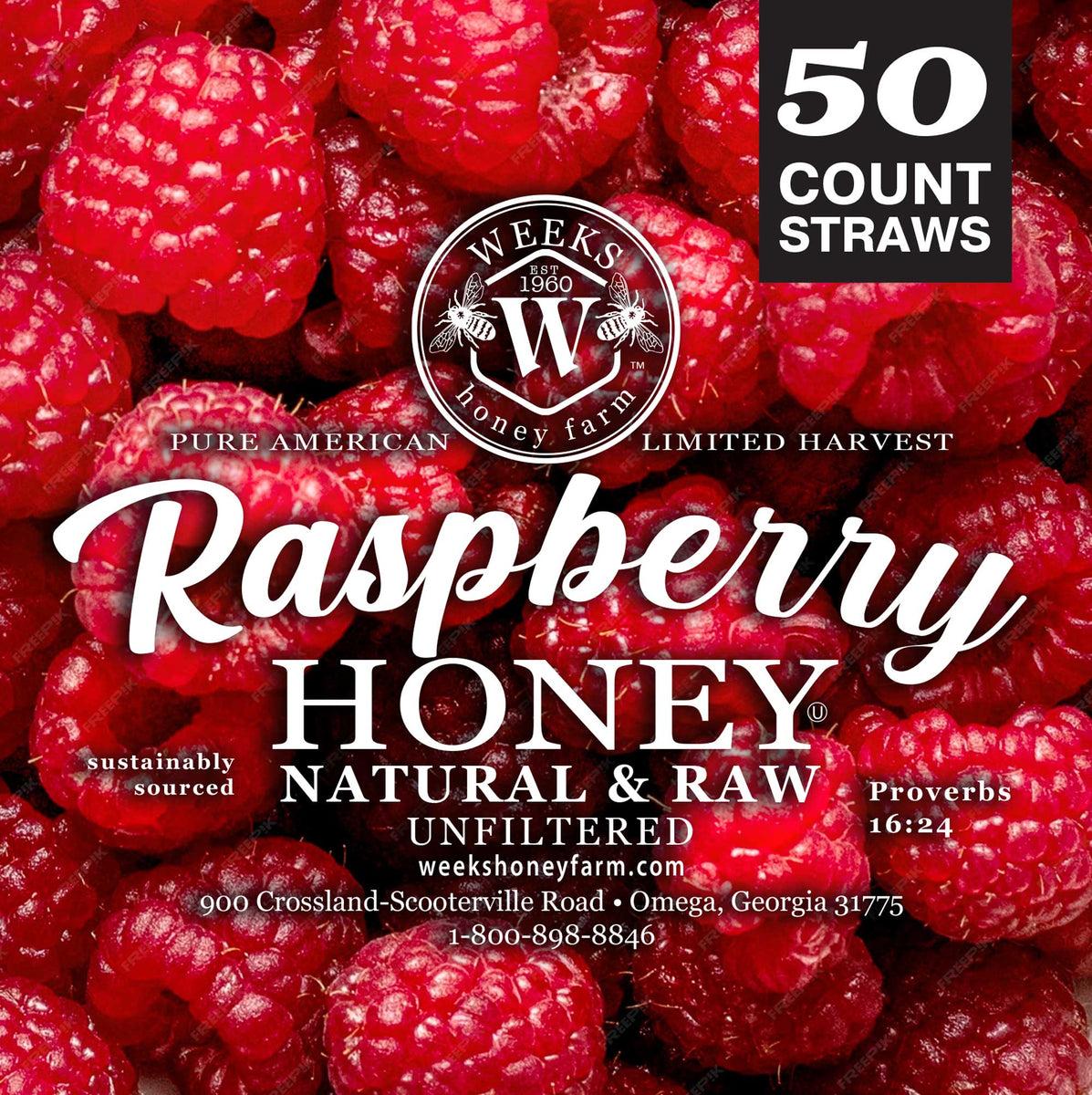 Delicious Raspberry Honey Straws: 50 ct | From our Georgia honey farm ...